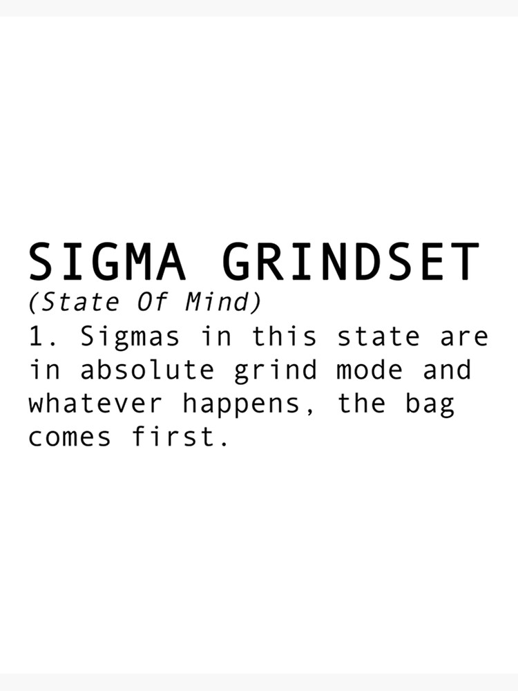 "Sigma Grindset Funny Definition" Art Board Print for Sale by ...