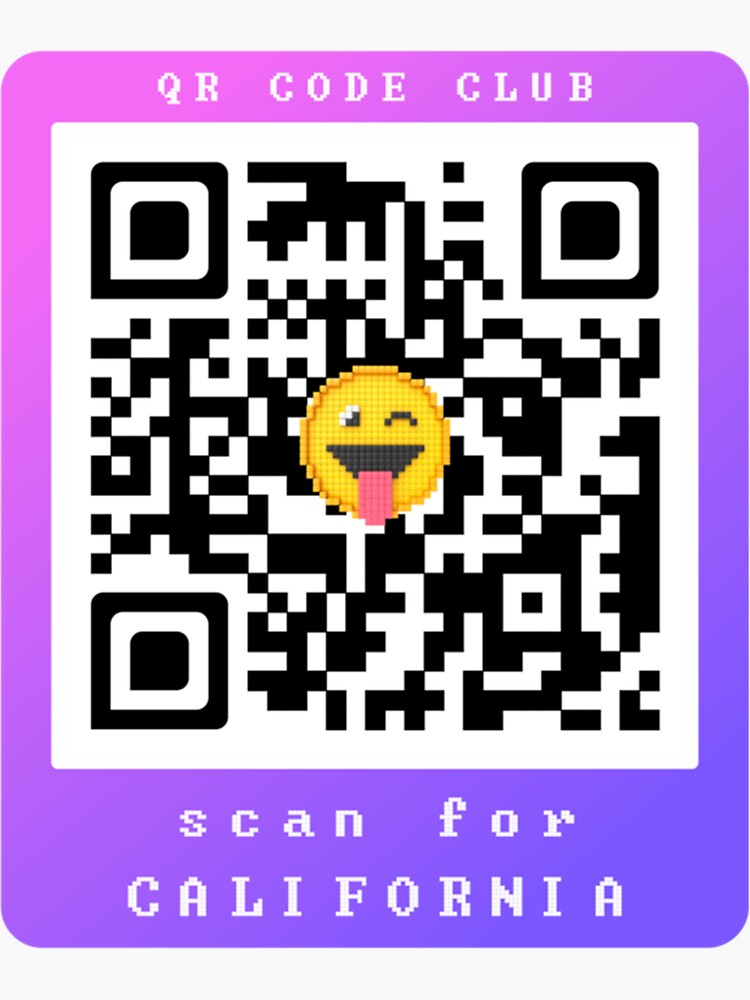 "Scan for California, Qr Code Funny Memes -20 " Sticker for Sale by ...