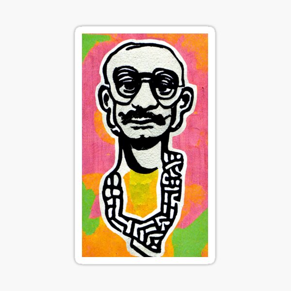 "Portrait of Mahatma Gandi" Sticker for Sale by JPStickers | Redbubble