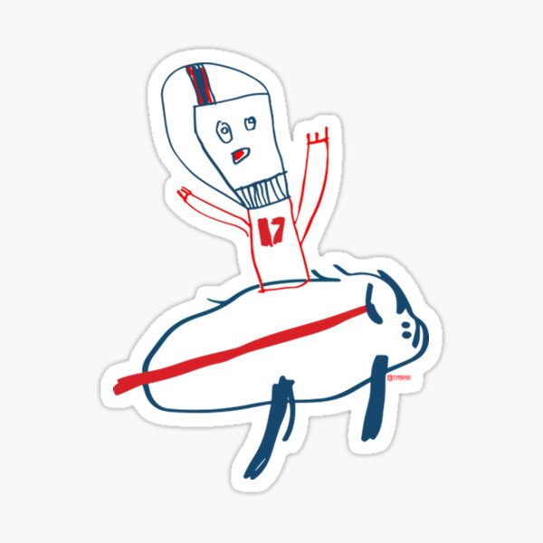 "Josh Allen Riding a Buffalo" Sticker for Sale by alanacyrosie | Redbubble