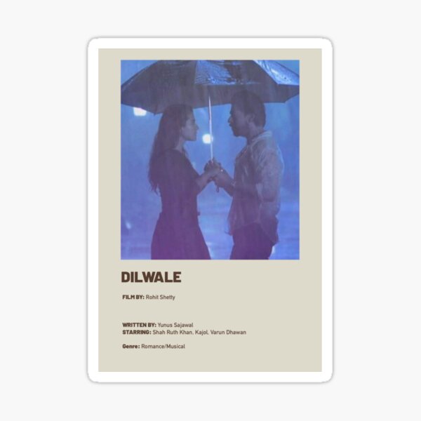 "Dilwale - minimalist movie " Sticker for Sale by KadneRobder | Redbubble
