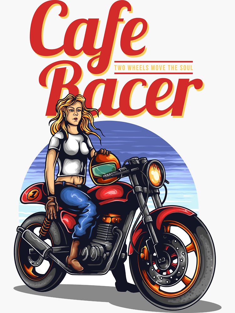 "Cafe Racer" Sticker for Sale by Designed1990 | Redbubble