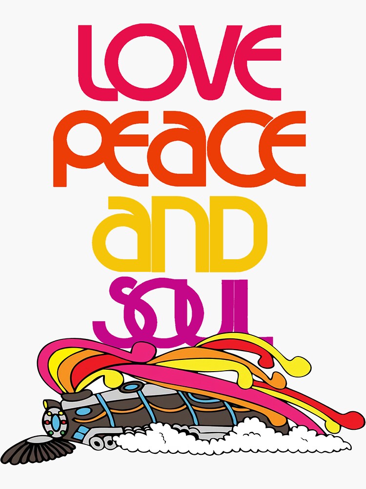 "Love Peace And Soul Train Logo" Sticker for Sale by dardargo | Redbubble