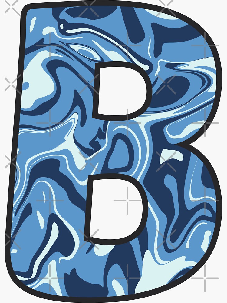 "B - Blue Marble Alphabet Letter" Sticker for Sale by Emmyteddy | Redbubble