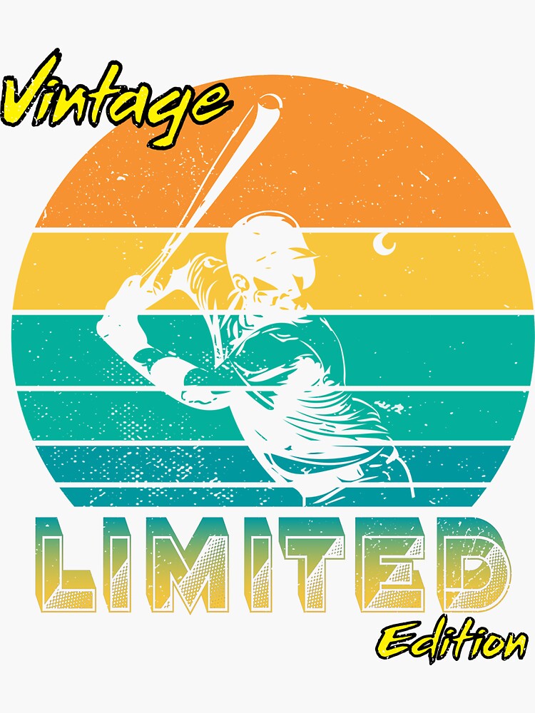 "Vintage Themed Design Limited Edition Baseball" Sticker for Sale by ...