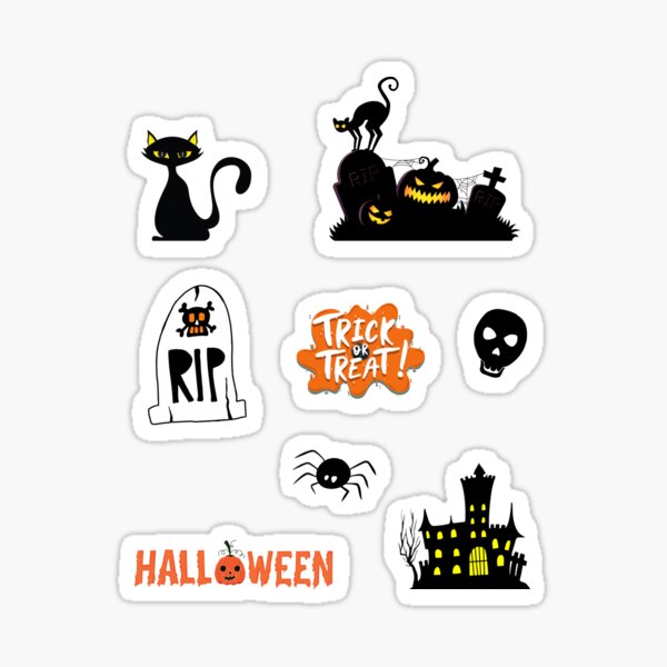 "Halloween Theme sticker Pack of 8 Pieces" Sticker for Sale by ...