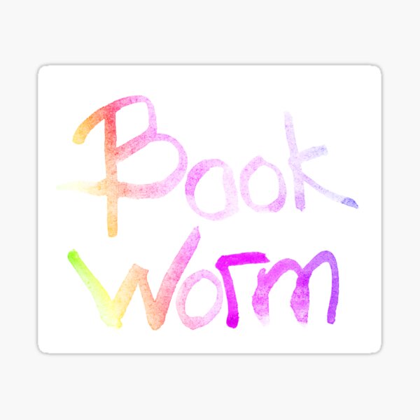 "book worm lettering | word bookworm lettering" Sticker for Sale by ...