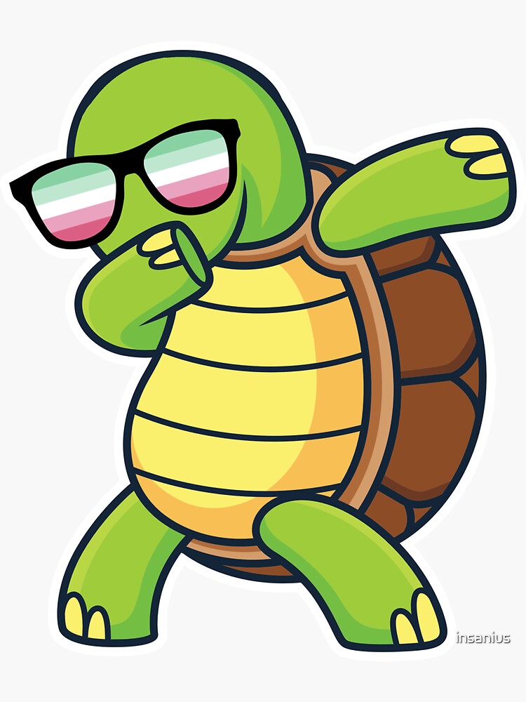 "Abrosexual Turtle Dabbing" Sticker for Sale by insanius | Redbubble