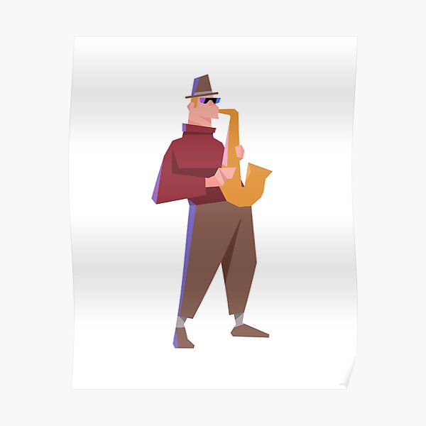 "Saxophone Player" Poster for Sale by hutasaurus | Redbubble