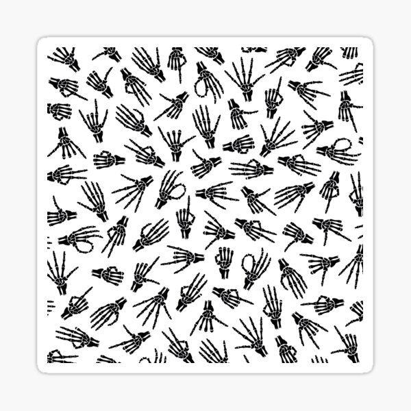 "Skeleton Hands Halloween Spooky Gothic Hand Signs Pattern" Sticker for ...