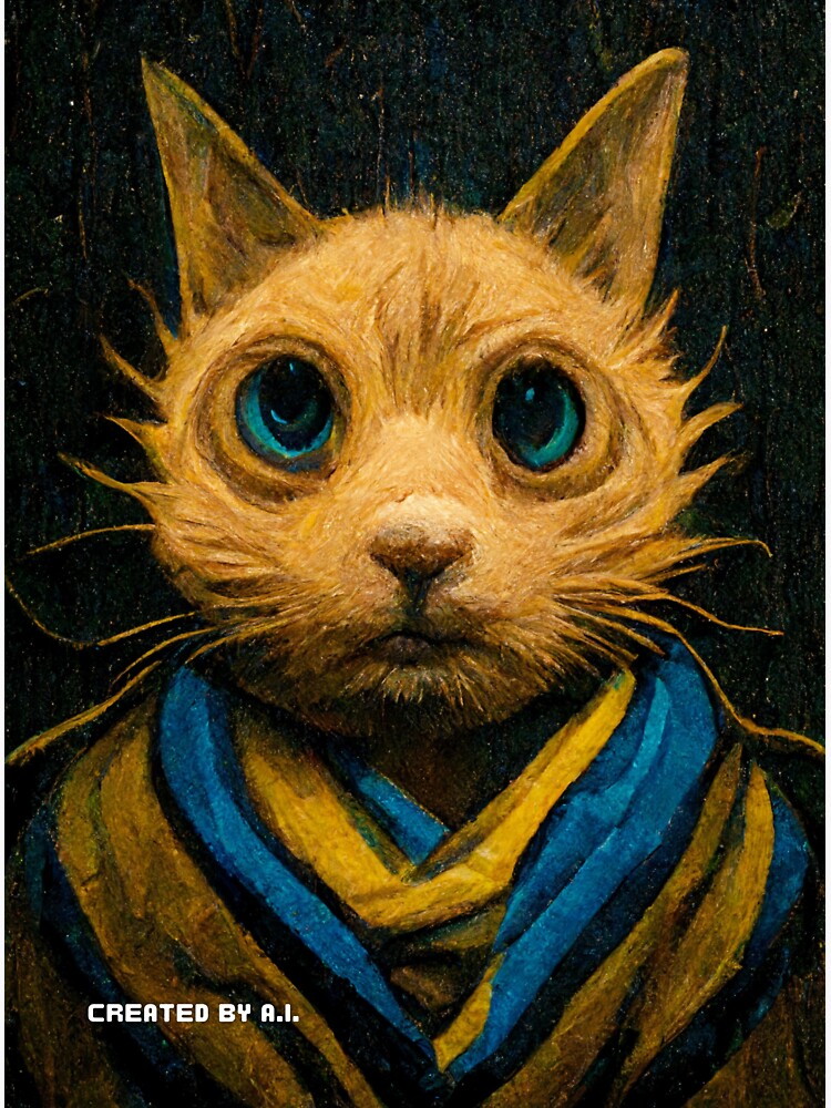 "Woke Cat Art Created by A.I." Sticker for Sale by Created-by-AI ...