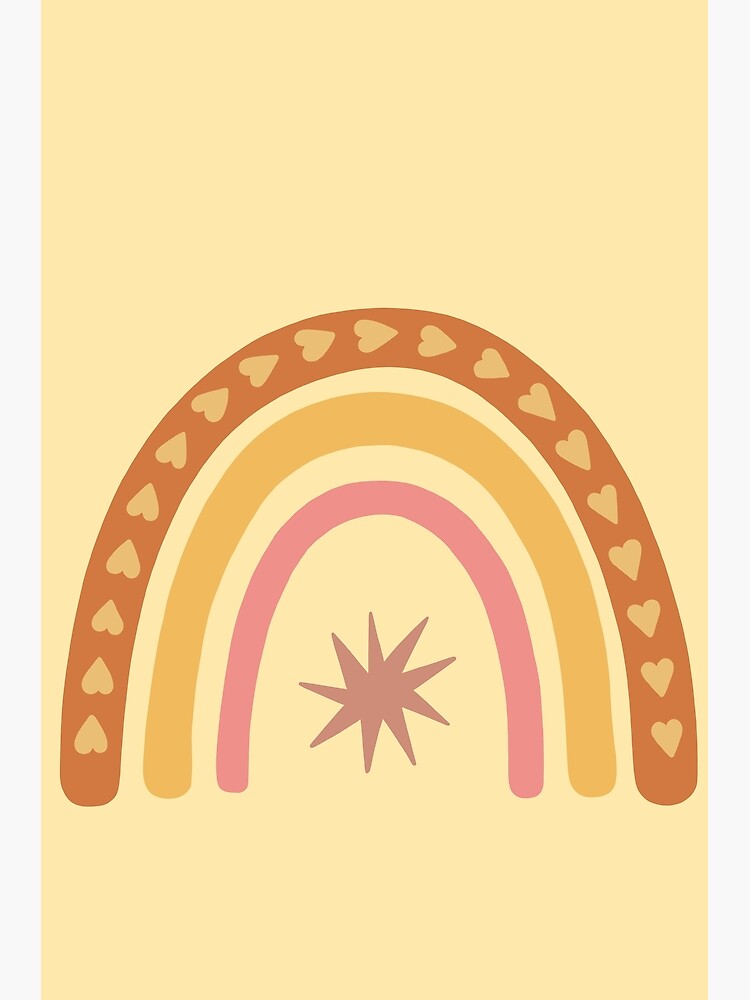 "Earthy Pastel Colors Boho Rainbow With Clouds" Poster for Sale by ...