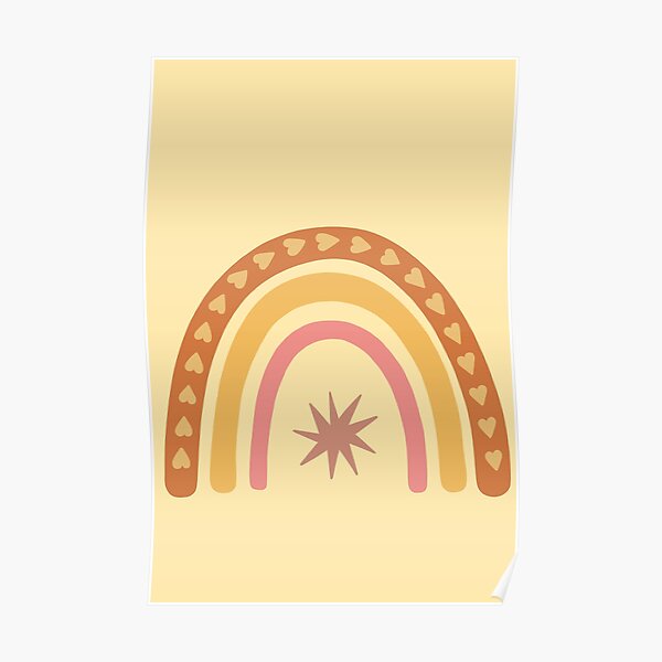 "Earthy Pastel Colors Boho Rainbow With Clouds" Poster for Sale by ...