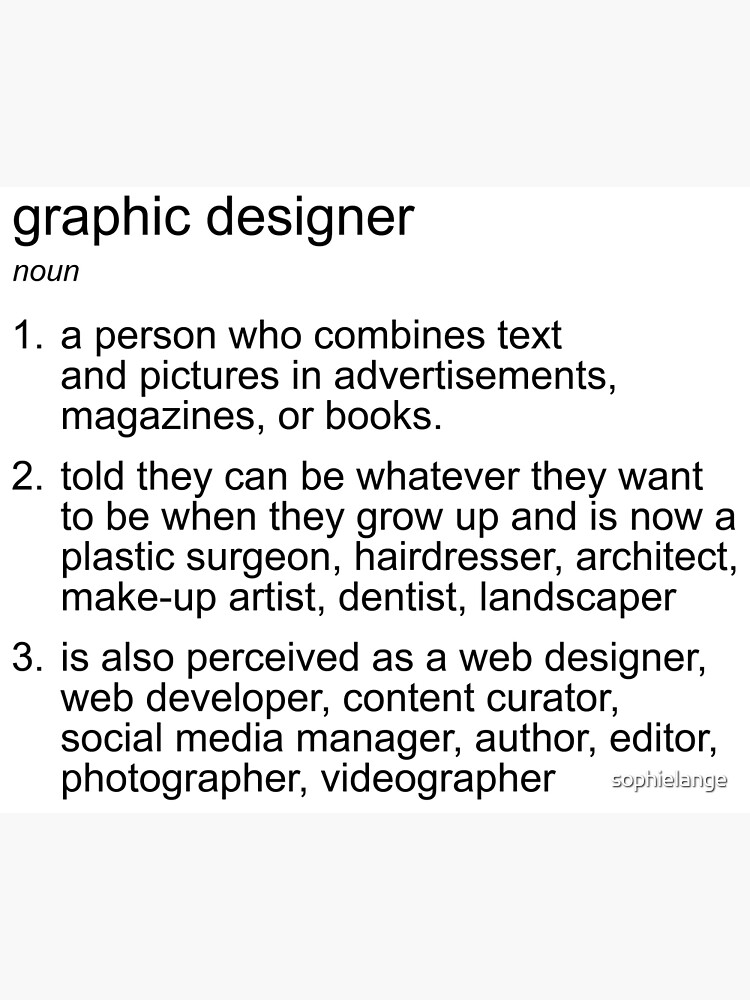 "Graphic Designer definition" Poster for Sale by sophielange | Redbubble