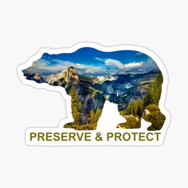 "Preserve And Protect Nature Vintage Bear Silhuette" Sticker for Sale ...