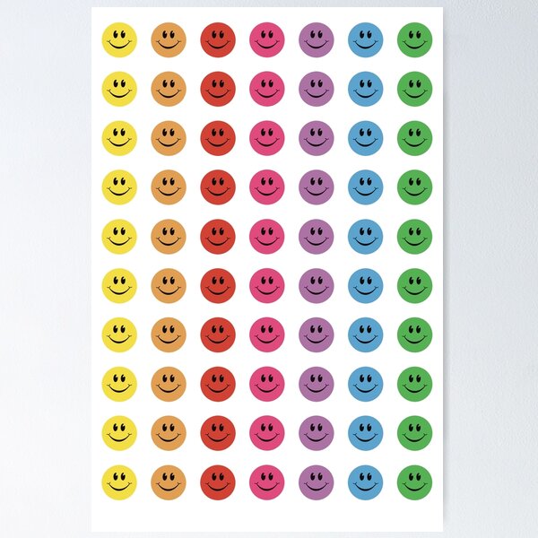 "Rainbow smiley faces" Poster for Sale by StuckandBlue | Redbubble