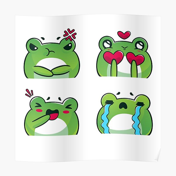 "Emotional Frog" Poster for Sale by joieraw | Redbubble