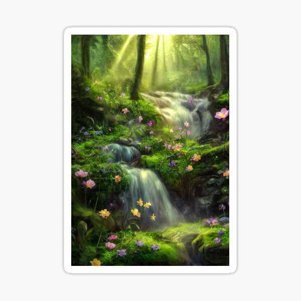 "Magical Waterfall" Sticker for Sale by MyMagicalPlace | Redbubble