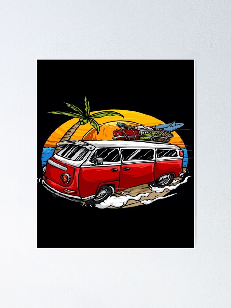 "bus- palm- holiday-" Poster for Sale by BuyEazzy | Redbubble