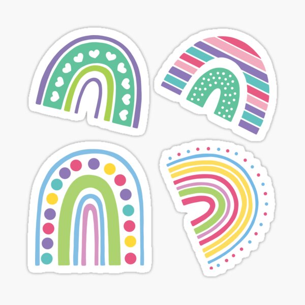 "Blue Yellow Pink Pastel Minimalist Rainbow Sticker Pack" Sticker for ...