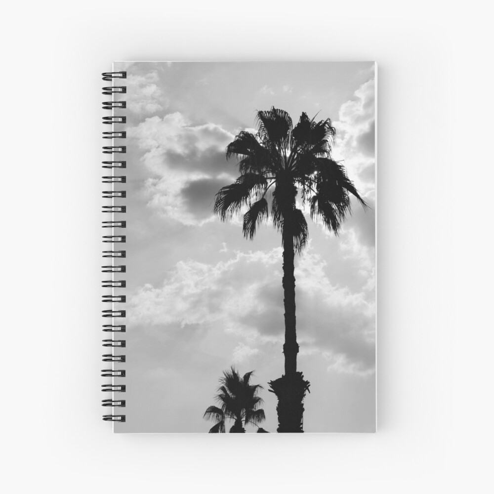 "Palm Trees In Black and White" Spiral Notebook by by-jwp | Redbubble