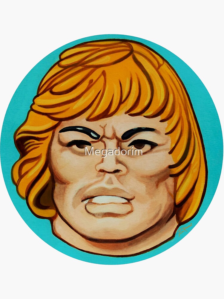 "HE-MAN HEAD ACTION FIGURE" Sticker by JARomero2 | Redbubble