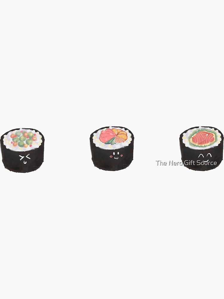 "Mini maki cuties Japanese Sushi Set" Sticker for Sale by Alel | Redbubble