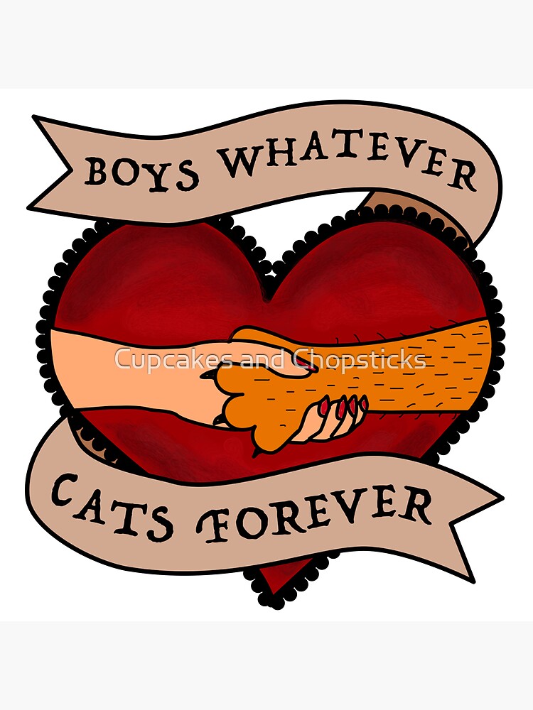 "Boys Whatever, Cats Forever Tattoo" Sticker for Sale by JenLoAndFeeLo ...