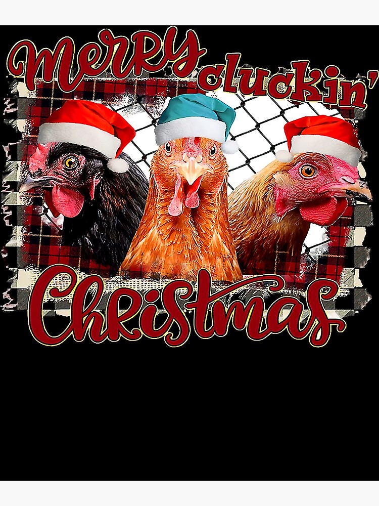 Póster «Pollo Feliz Navidad Pollo Papá Noel Luces Navidad Divertido 131 ...