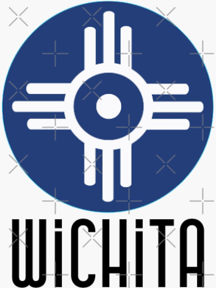 "Wichita roundish flag logo" Sticker for Sale by nvossku | Redbubble