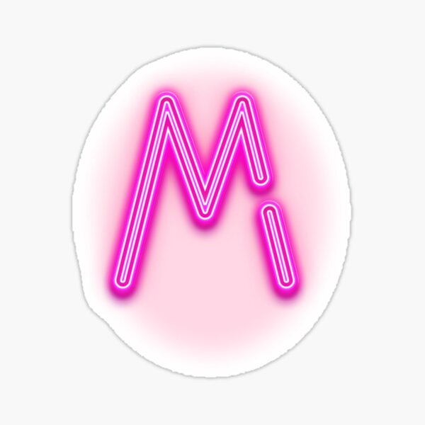 "Neon M Letter" Sticker for Sale by Enchant-Elsie | Redbubble