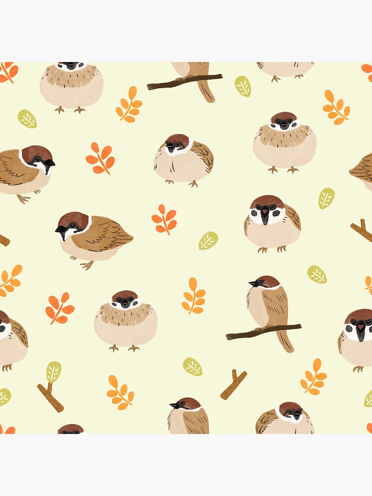 "patterns of sparrows" Sticker for Sale by popping-popping | Redbubble