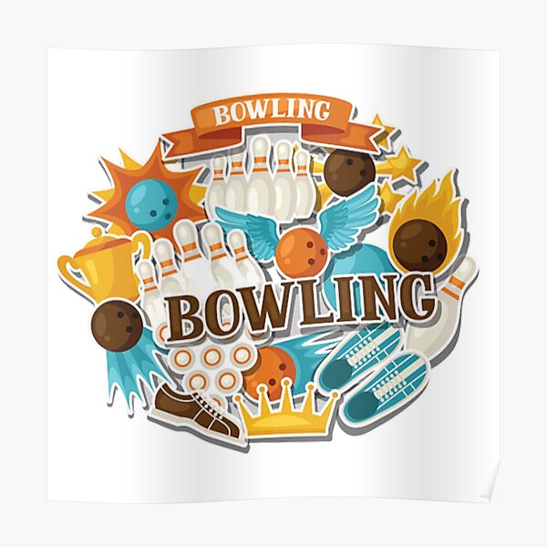 "Retro bowling " Poster for Sale by butter-scotchhh | Redbubble