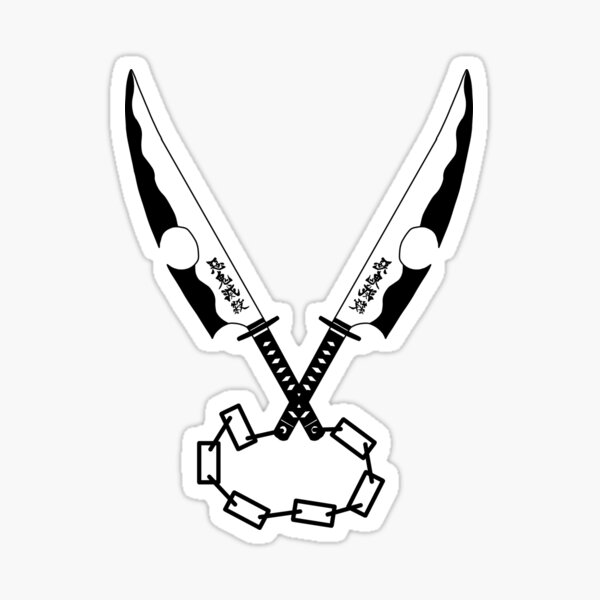 "Tengen Uzui Swords Black Sticker, demon slayer " Sticker for Sale by ...