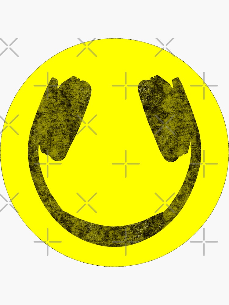 "Grungy Smiley Headset Icon" Sticker for Sale by GoodArtPix | Redbubble