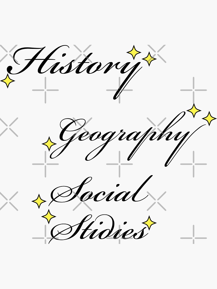 "History ♡ Geography ♡ Social Stidies Subject Labels" Sticker for Sale ...
