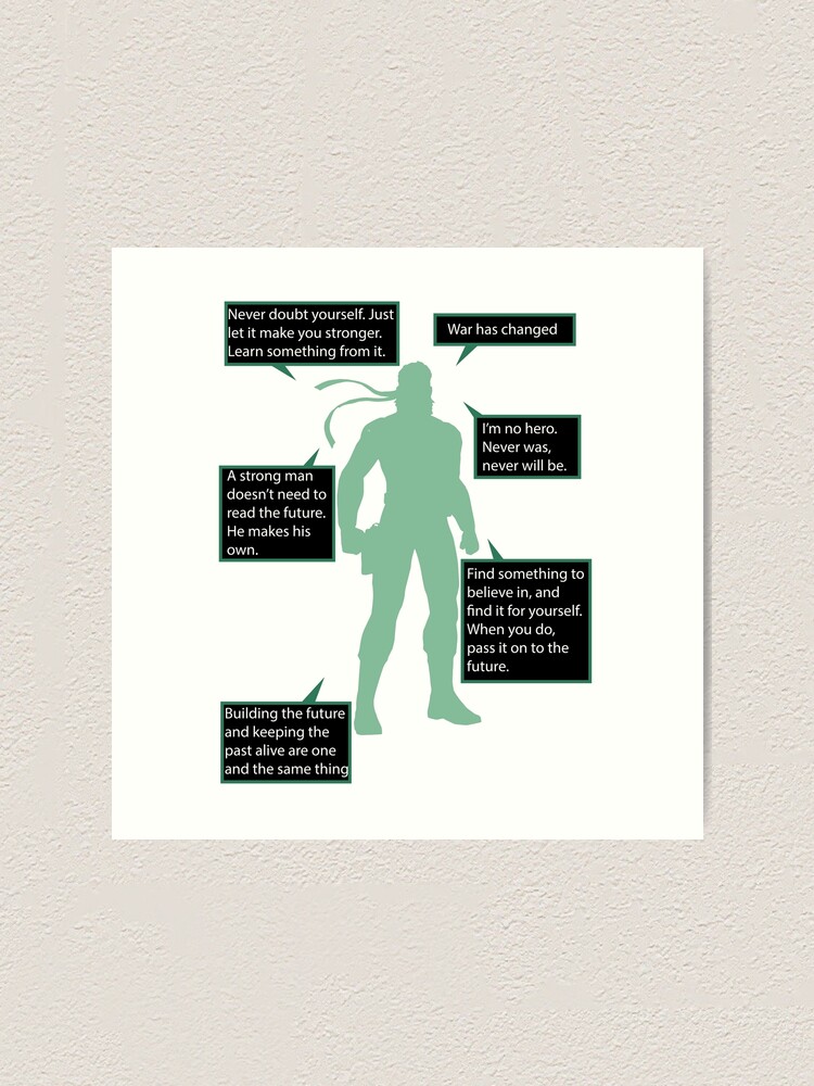 "Metal Gear Solid Snake Quotes" Art Print by pressstartprint | Redbubble