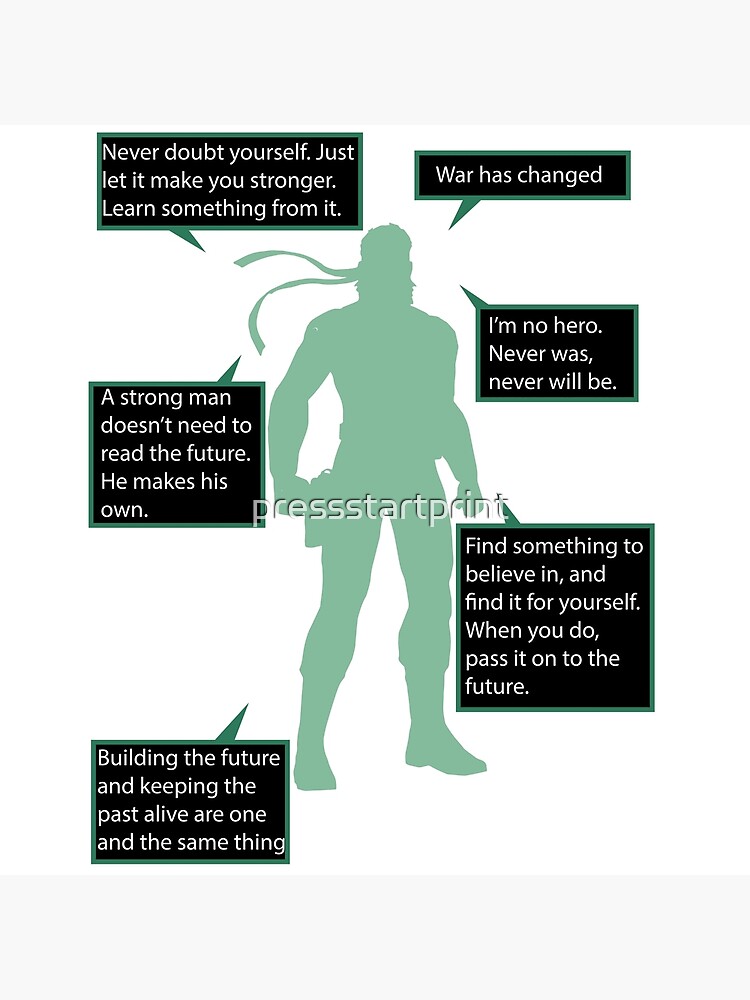 "Metal Gear Solid Snake Quotes" Art Print by pressstartprint | Redbubble