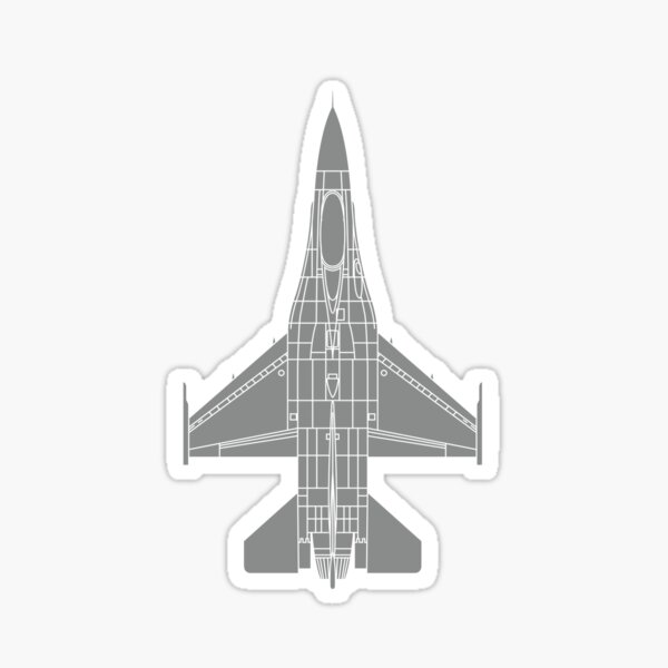 "General Dynamics F-16 Fighting Falcon Model Design" Sticker for Sale ...