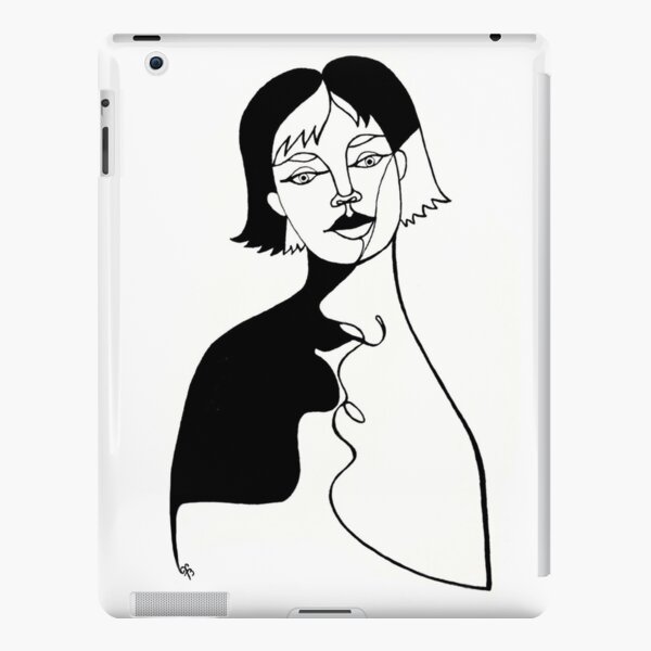 Coque Et Skin Adhésive Ipad « Dessin Au Trait Amour Visage De Femme