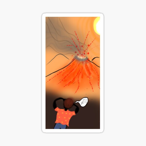 "volcano eruption" Sticker for Sale by MouadOuhani23 | Redbubble