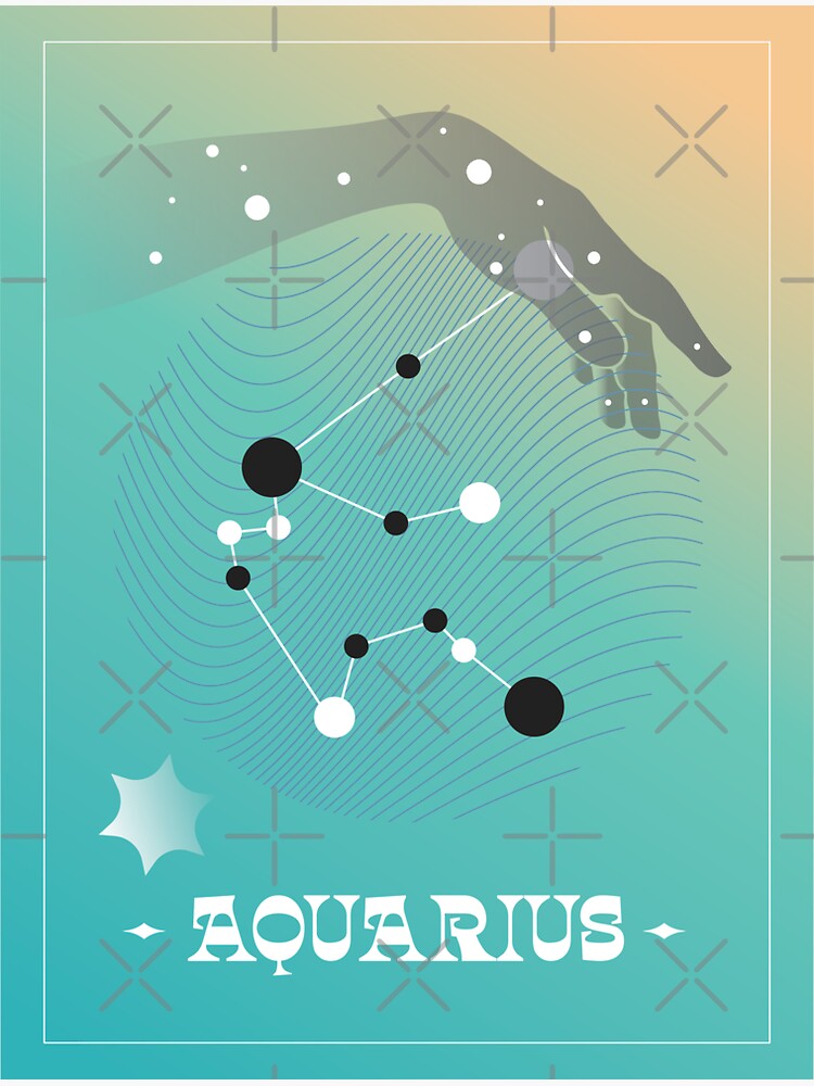 "Aquarius Zodiac Art" Sticker for Sale by mardavemardave | Redbubble