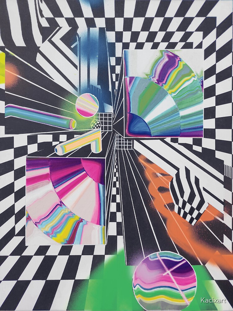 "Checkered 3 Dimensional Street Art" Sticker for Sale by Kacixart ...