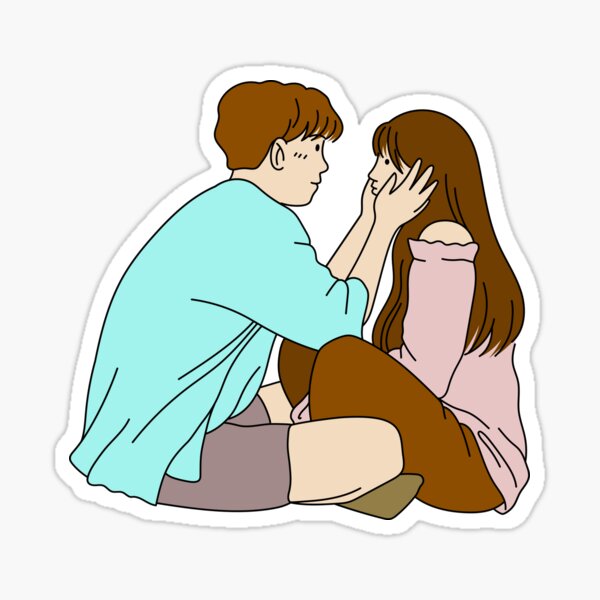 "Couple cuddling" Sticker for Sale by Bhupii001 | Redbubble