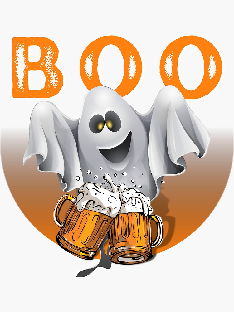 "Boo beer halloween design" Sticker for Sale by reka88 | Redbubble