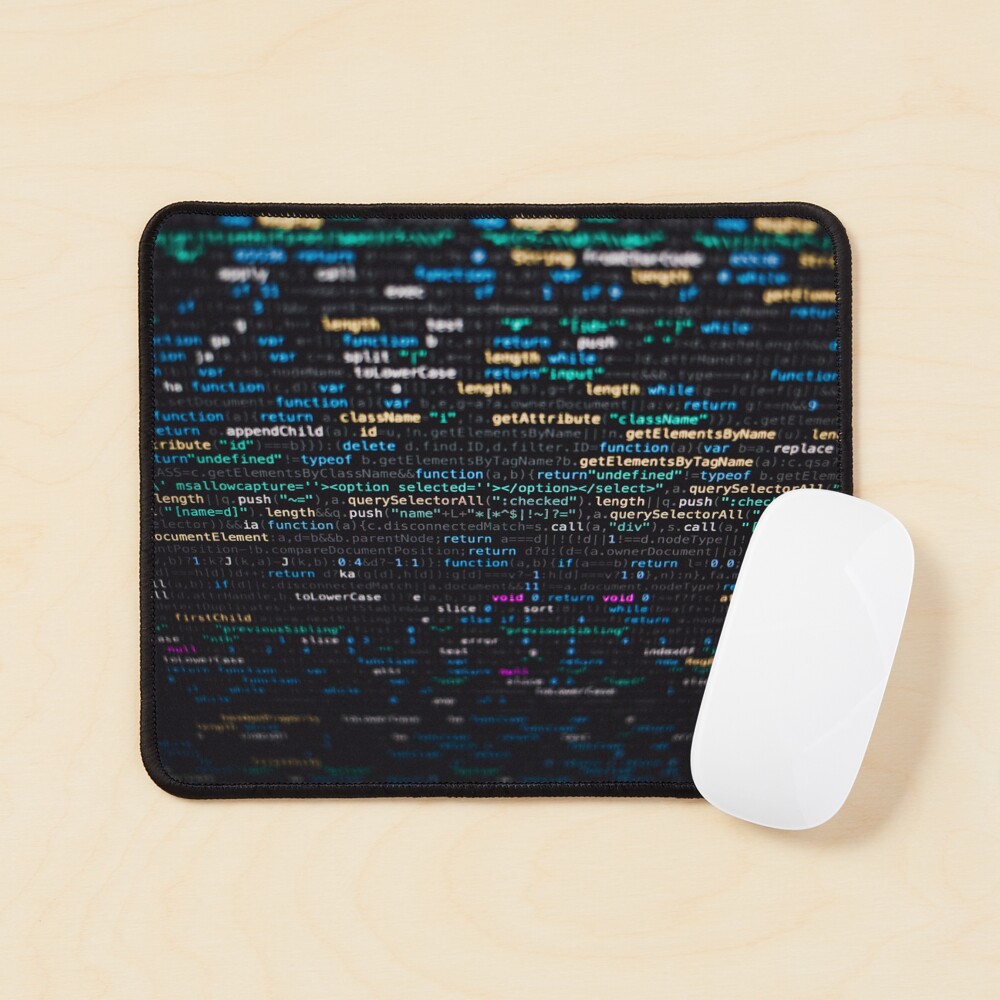 Software Developer Programming Code On Black Background Mouse Pad For 8813