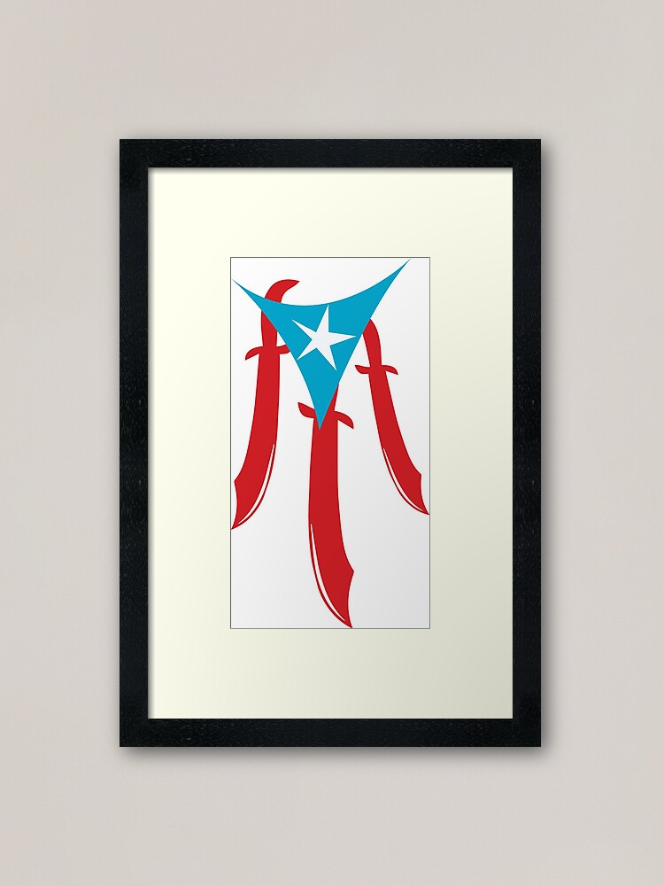 "Puerto Rico Machete Flag" Framed Art Print for Sale by potjed | Redbubble
