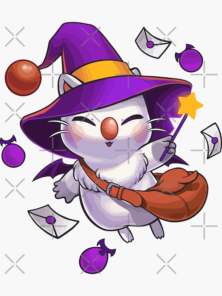 "FF FFXIV Moogle Witch Halloween - Final Fantasy" Sticker for Sale by ...