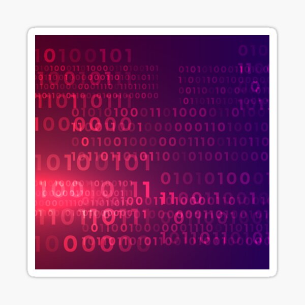 "Pink and Purple Binary Software Code" Sticker for Sale by MRoseDesigns ...