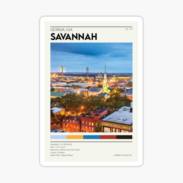 "Savannah, Georgia" Sticker for Sale by FlowRx | Redbubble